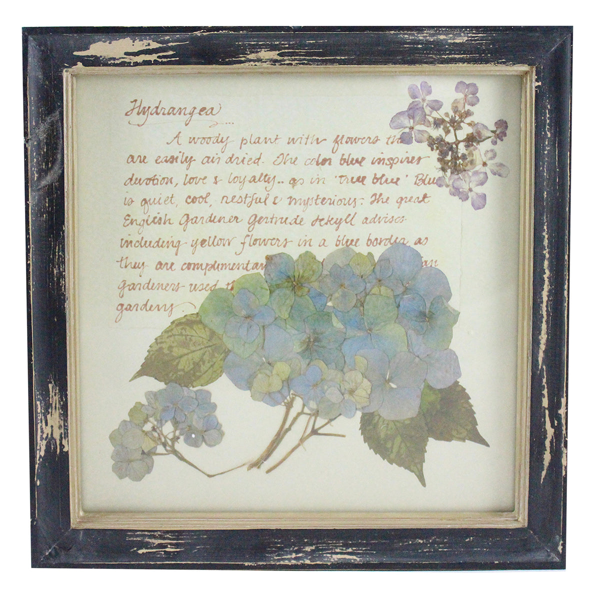 Rustic Wood Framed Hydrangea Flower Wall Decor – Candlestock