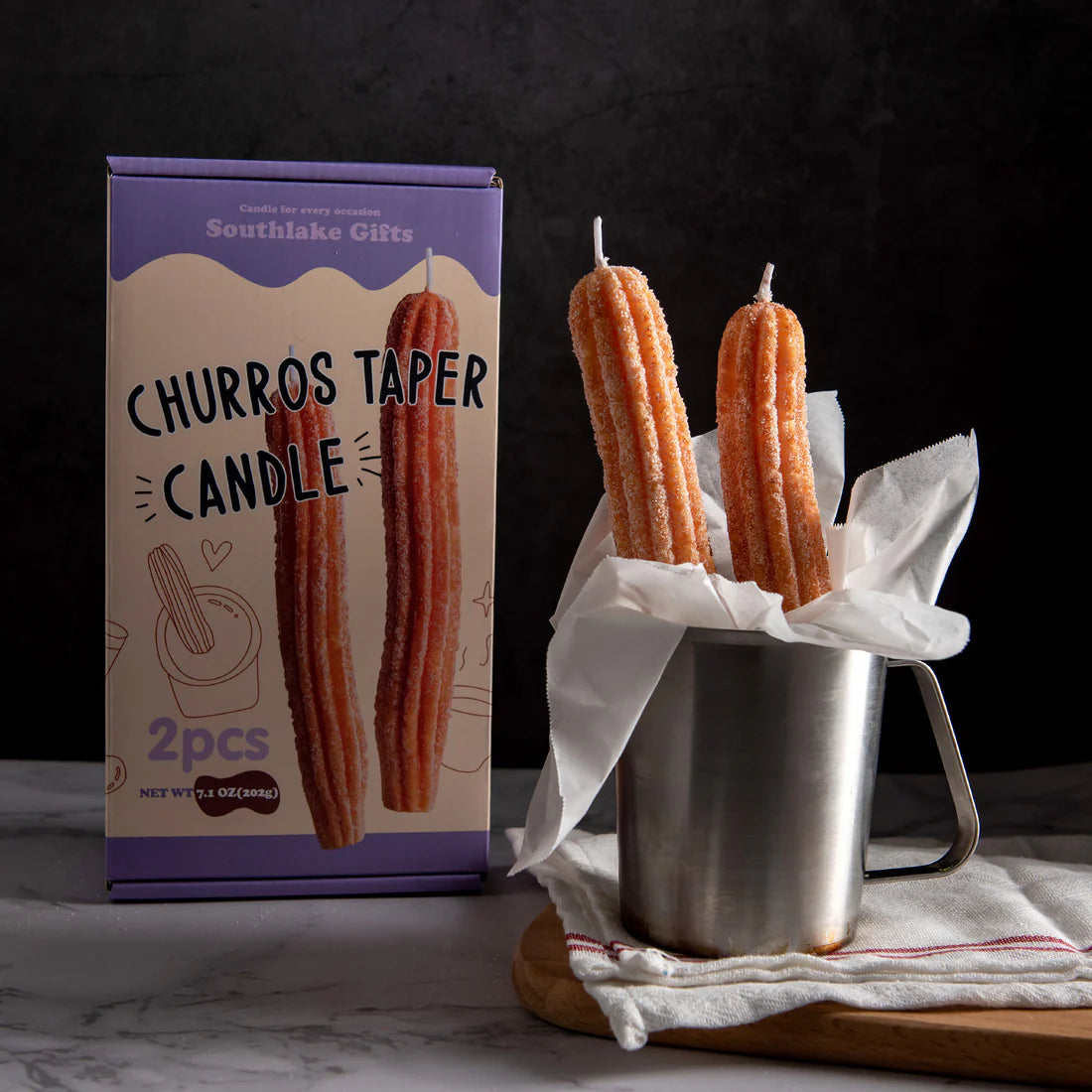 Churro Taper Candle Pair – Candlestock