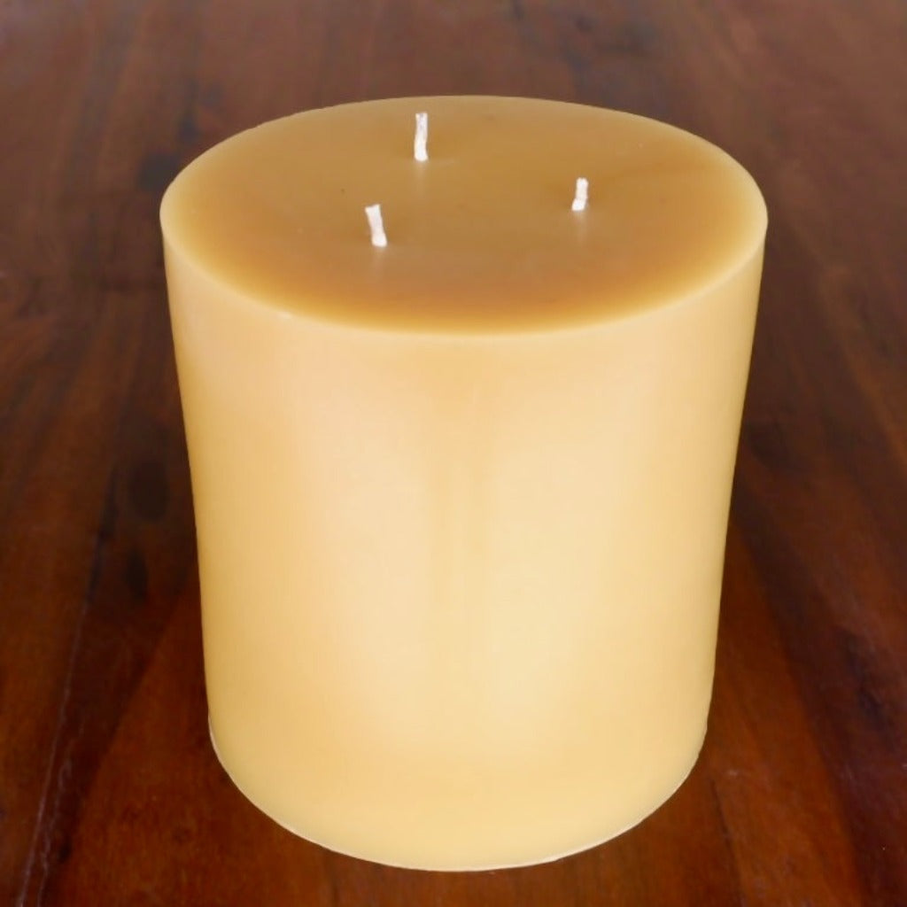Beeswax 6X6" Pillar Candle - 3 Wick – Candlestock