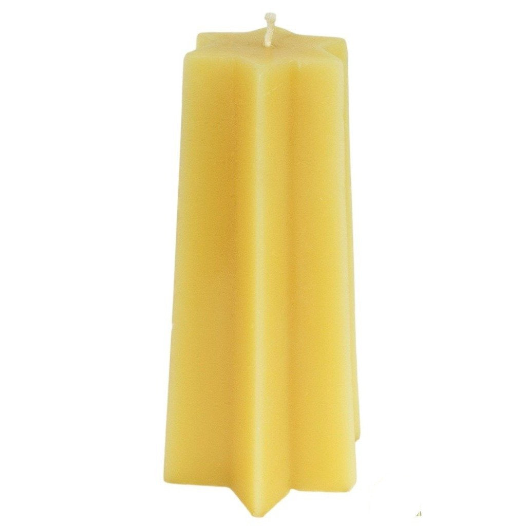 Beeswax Tapered Star Pillar Candle - 6 Point – Candlestock